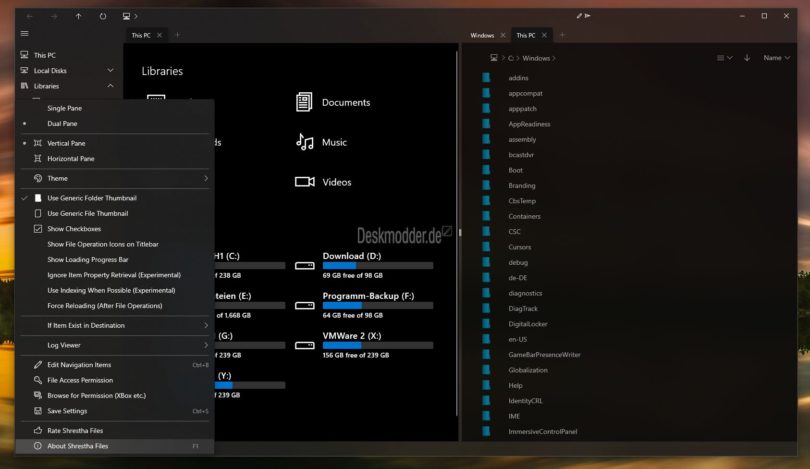 Shrestha Files Pro - Als Windows 10 Datei Explorer App noch kurzzeitig ...