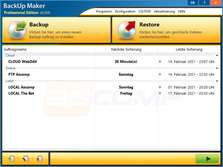 BackUp Maker 8.0 von Ascomp steht zum Download bereit - Deskmodder.de