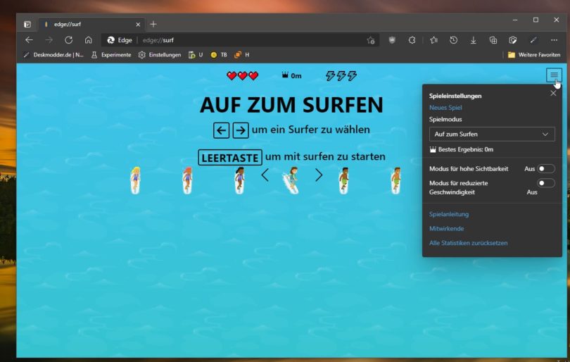 Microsoft Edge Surf-Game als Lite Edition im Web - Deskmodder.de