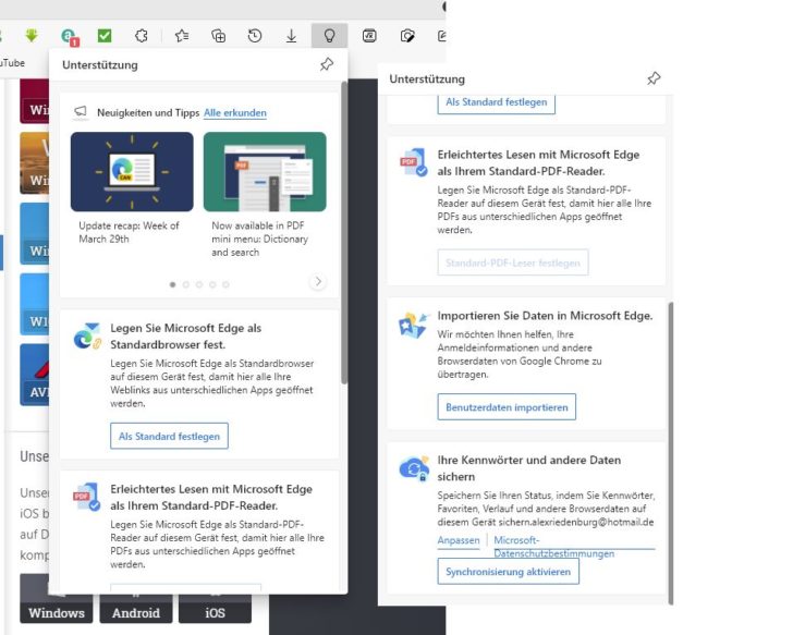 Microsoft Edge: Symbolleiste anpassen wurde aktualisiert, aufgeräumt ...