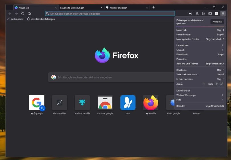 Firefox 89 und höher: Proton Benutzeroberfläche mit dem Firefox UI FIX ...