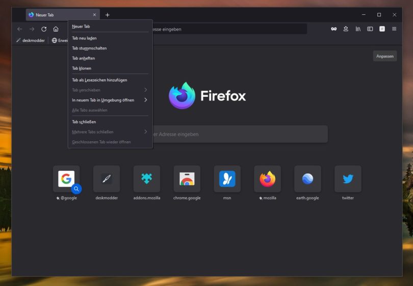 Firefox 89 und höher: Proton Benutzeroberfläche mit dem Firefox UI FIX ...