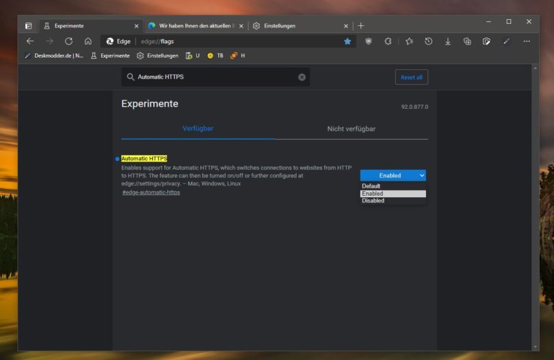 Microsoft Edge: Automatische HTTPS Unterstützung ist nun in der Version 92 enthalten - Deskmodder.de