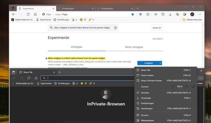 Microsoft Edge 92 Neue Passwort-Einstellung und Menüänderung für den ...