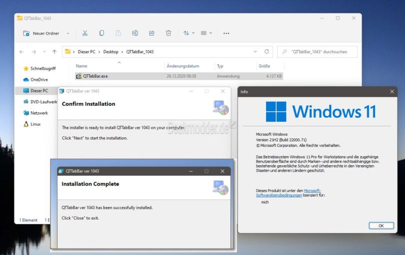 QTTabBar unter Windows 11 ab 22000.71 installieren und einstellen [Update: QTTabBarEnabler ...