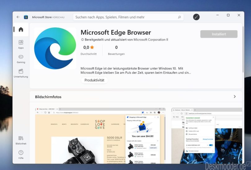 Microsoft Edge ist nun auch im Microsoft Store unter Windows 11 ...