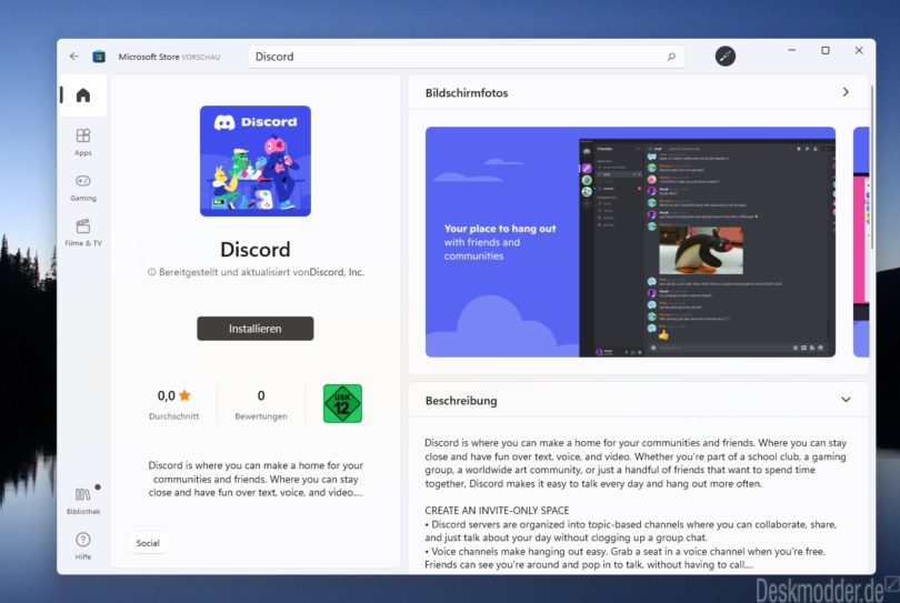 Discord im Microsoft Store - So nach und nach füllt sich der Windows 11 ...