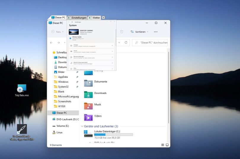 TidyTabs Windows 11, 10, 7 Verschiedene Fenster in Tabs gruppieren - Deskmodder.de