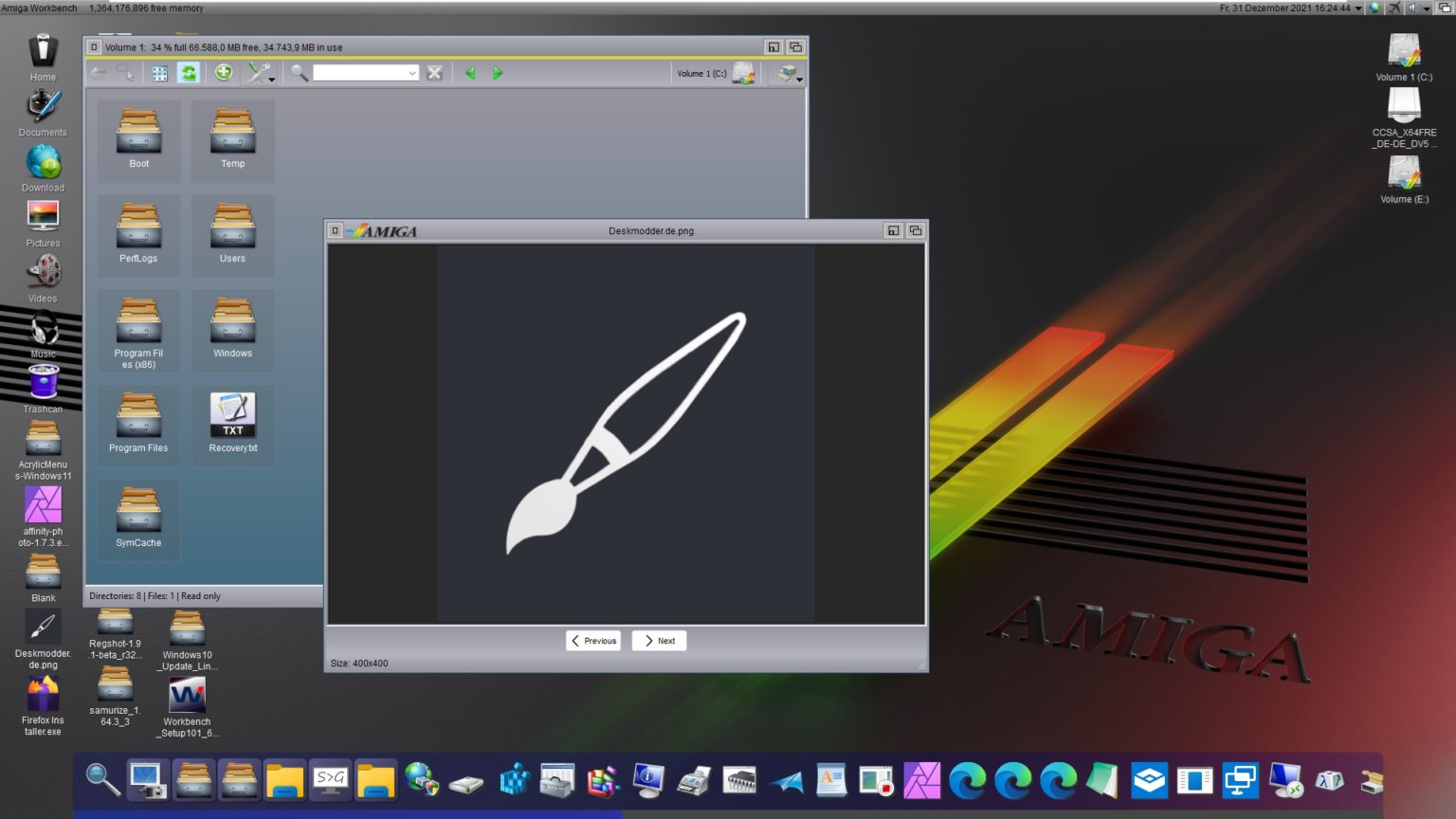 Amiga Workbench - Neu: myWorkspace Amiga Oberfläche auf Windows 11 oder 10 starten - Deskmodder.de