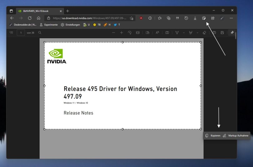 Microsoft Edge PDF Webaufnahme (Screenshot) ist jetzt möglich ...