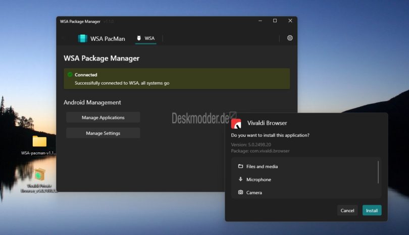 WSA PacMan - Android Apps (APK) unter Windows 11 einfach installieren (Portabel) - Deskmodder.de