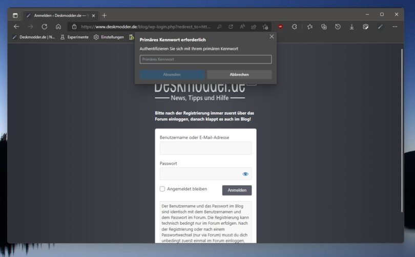 Microsoft Edge bekommt Master-Passwort als Auswahl dazu - Deskmodder.de