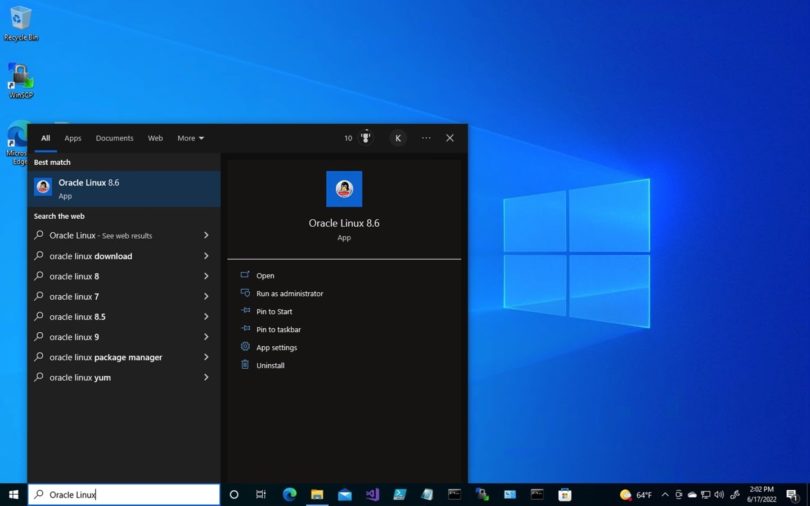 Oracle Linux 8.6 (WSL) für Windows 11 und 10 im Microsoft Store ...