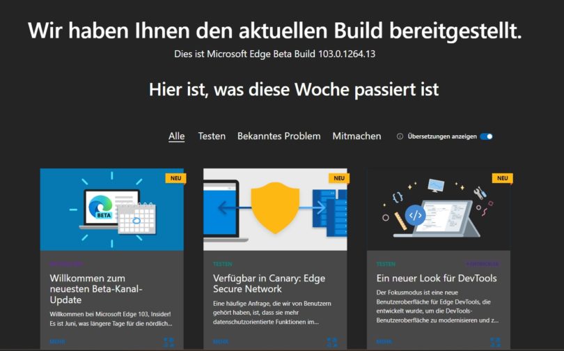 Web Defense Client überarbeitet im Microsoft Edge 103 Beta - Deskmodder.de