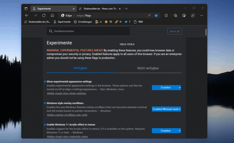 Microsoft Edge integriert jetzt die minimale Bildlaufleiste (Scrollbar ...