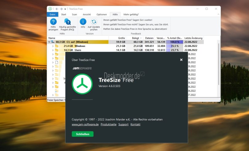 TreeSize Free 4.6 jetzt nur noch als x64, individuellen PDF-Berichten ...