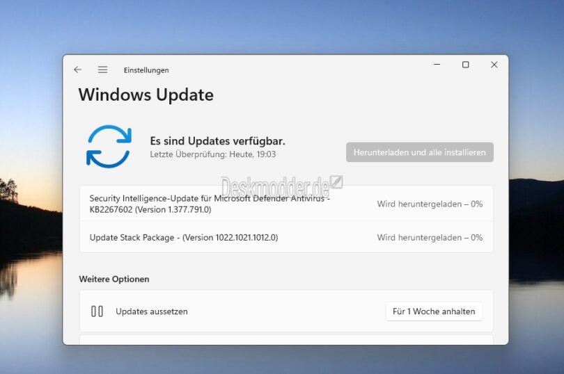 Update Stack Package 1022.1021.1012.0 heute im Beta Kanal - Deskmodder.de