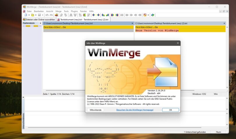 WinMerge 2.16.24 als neue Stable Version erschienen - Deskmodder.de