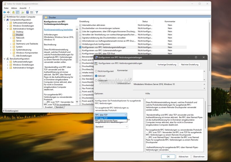 Windows 11 22H2 Drucker im Netzwerk sind standardmäßig mit RPC über TCP verbunden - Deskmodder.de