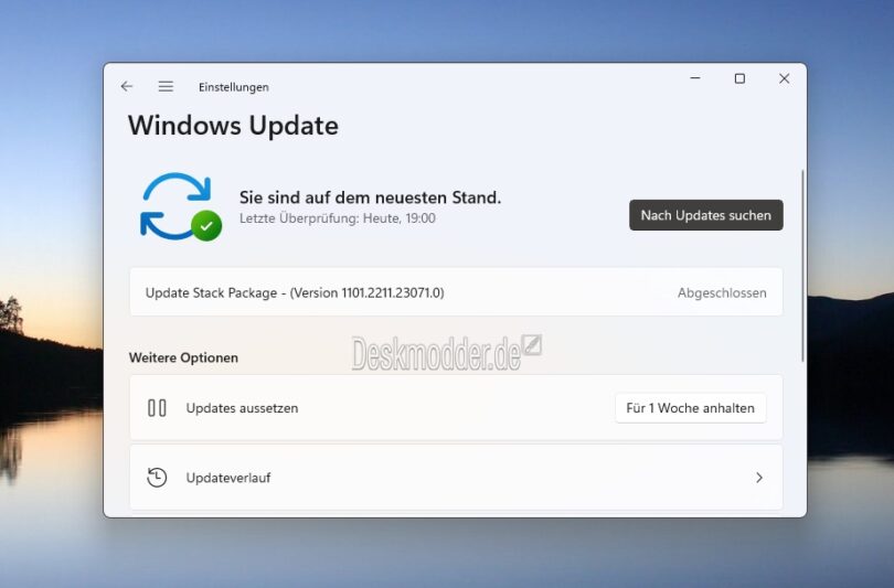Update Stack Package 1101.2211.2371.0 im Dev-Kanal - Deskmodder.de