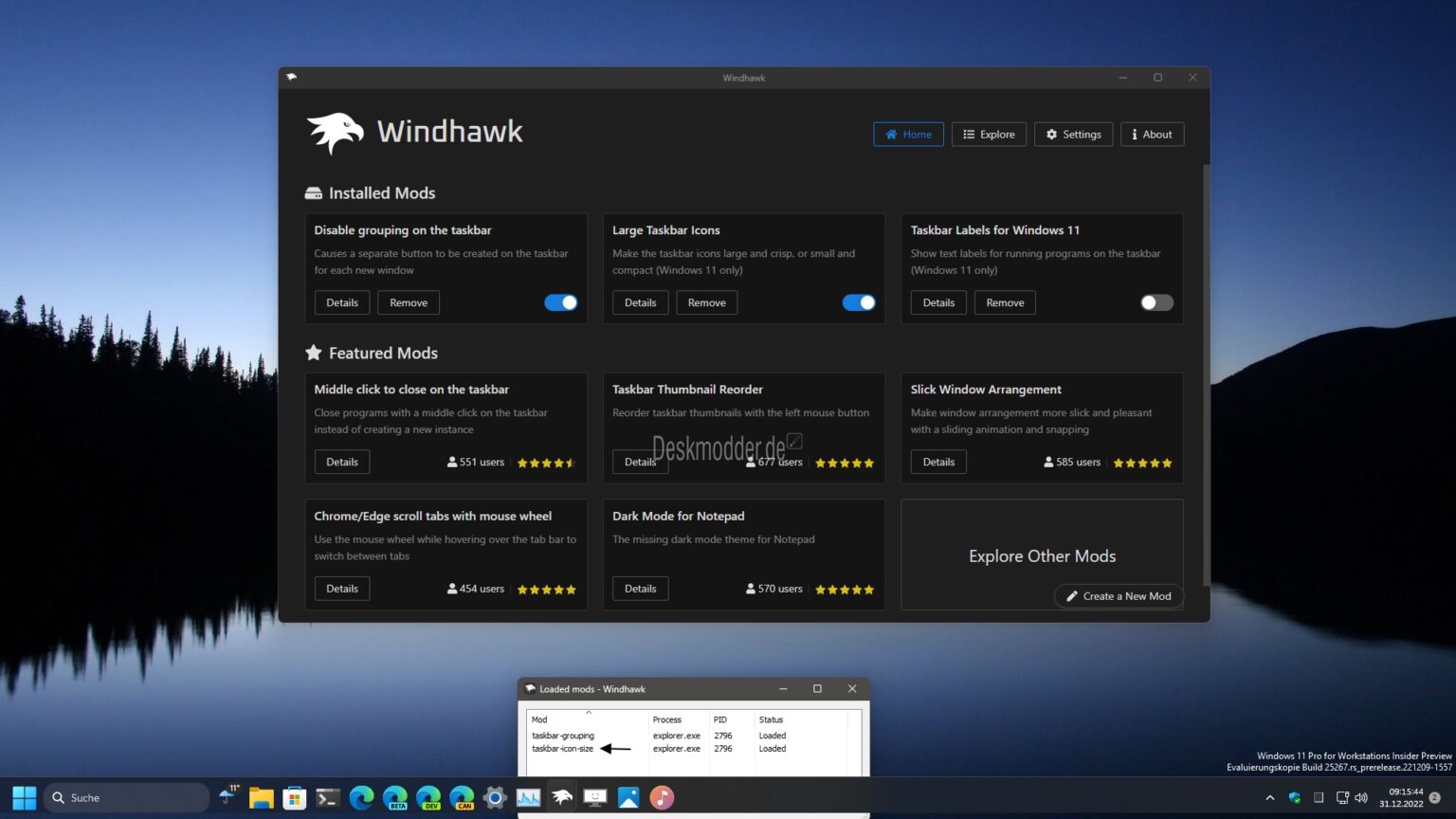 Windhawk 1.0 mit vielen Verbesserungen nicht nur für Windows 11 ...