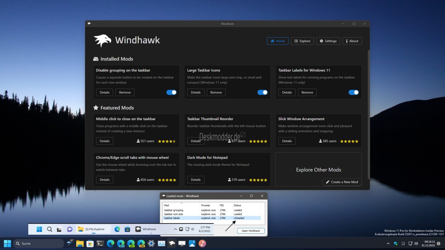 Windhawk 1.0 mit vielen Verbesserungen nicht nur für Windows 11 ...