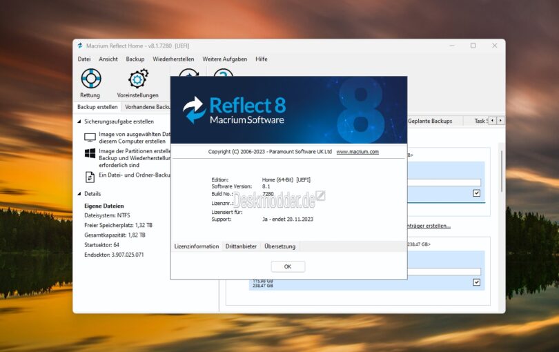 Macrium Reflect 8.1 (8.1.7336) mit Verbesserungen und neuer Windows PE ...