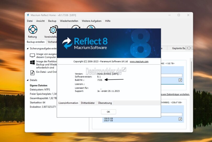 Macrium Reflect 8.1 (8.1.7336) mit Verbesserungen und neuer Windows PE 10 erschienen [Update ...