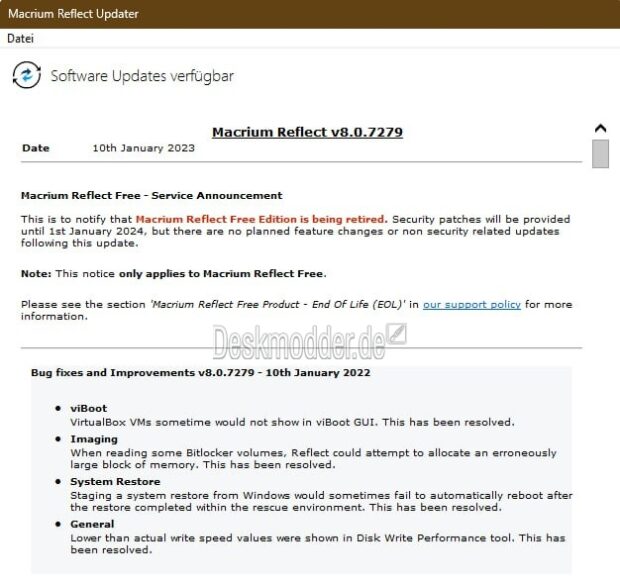 Macrium Reflect 8.1 (8.1.7336) mit Verbesserungen und neuer Windows PE ...