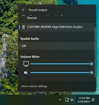 Windows 11 bekommt den Lautstärkemixer (Volume Mixer) in die ...