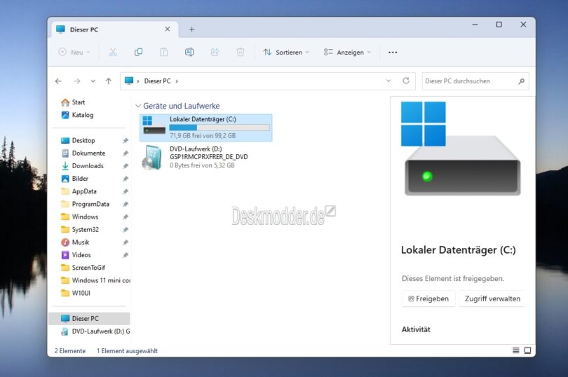 Windows 11 Datei Explorer mit Galerie (Katalog) - Werden die ...