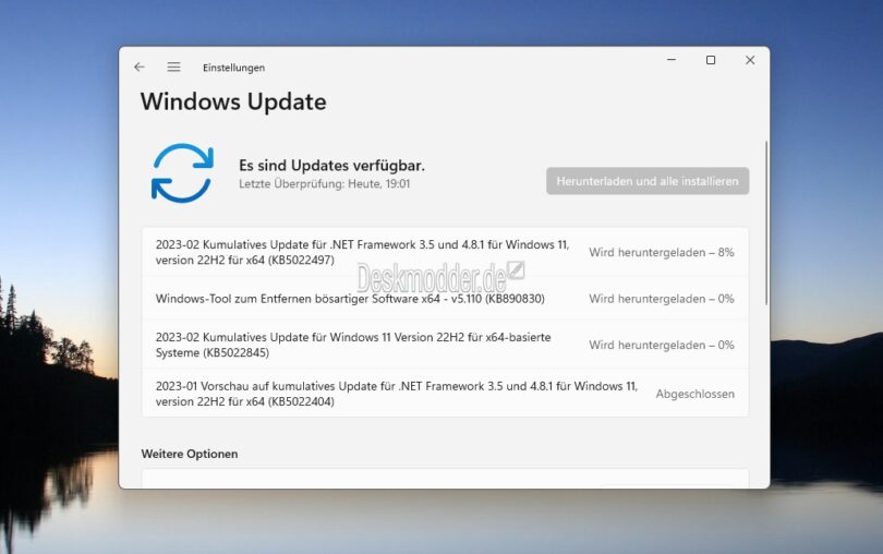 Windows 11 22H2 .NET Framework Updates jetzt mit einem Neustart weniger ...