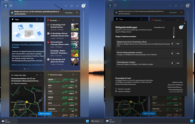 Windows 11 Widgets jetzt auch ohne Anmeldung mit Einstellungen - Deskmodder.de