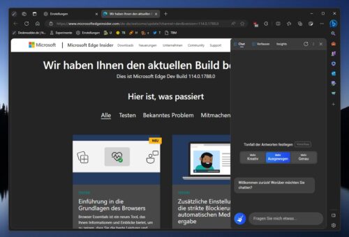 Microsoft Edge 114 (114.0.1788.0) im Dev-Kanal und 113 (113.0.1774.9) im Beta-Kanal erschienen ...
