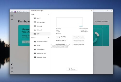 Dev Home als Kontrollzentrum für Windows mit Widgets für Windows 11 ...
