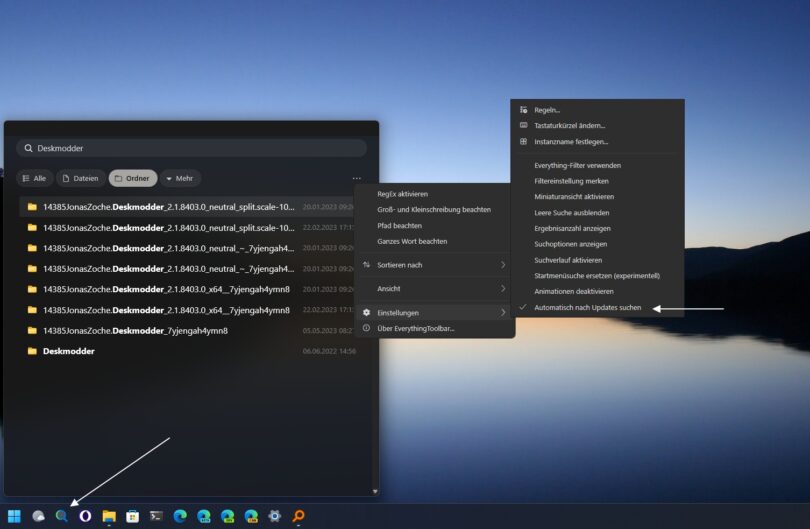 EverythingToolbar 1.1 (1.1.1 hinterher) mit Verbesserungen und jetzt ...