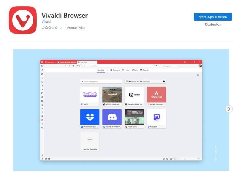 Vivaldi Browser jetzt auch als App im Microsoft Store - Deskmodder.de