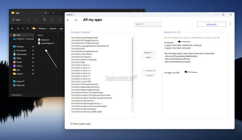 Windows 11 Apps löschen - JunkCtrl kann helfen und bald auch mehr [Update] - Deskmodder.de