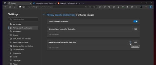 Microsoft Edge "Bilder in Microsoft Edge verbessern" jetzt auch mit ...