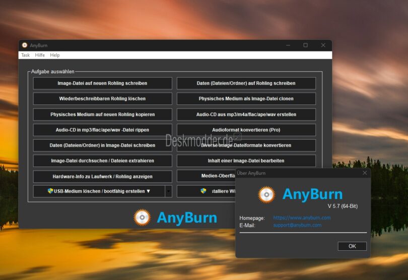 AnyBurn - Daten und ISOs auf DVD oder USB schreiben, ISOs bearbeiten ...