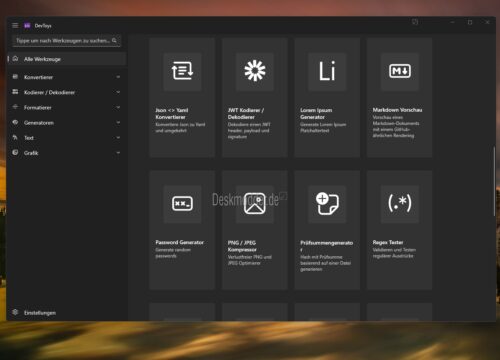 DevToys 1.0.13.0 jetzt mit Passwortgenerator und vielen Verbesserungen - Deskmodder.de