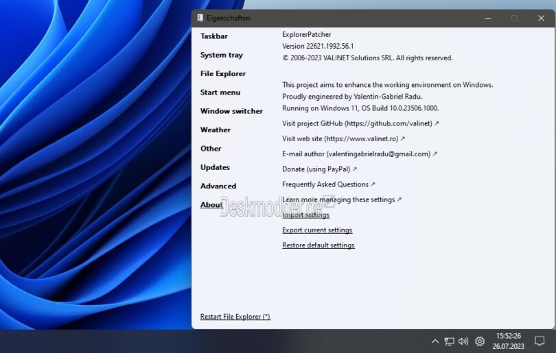 ExplorerPatcher 22621.2361.58.2 [22621.2361.58.4 hinterher] korrigiert Probleme für Windows 11 ...
