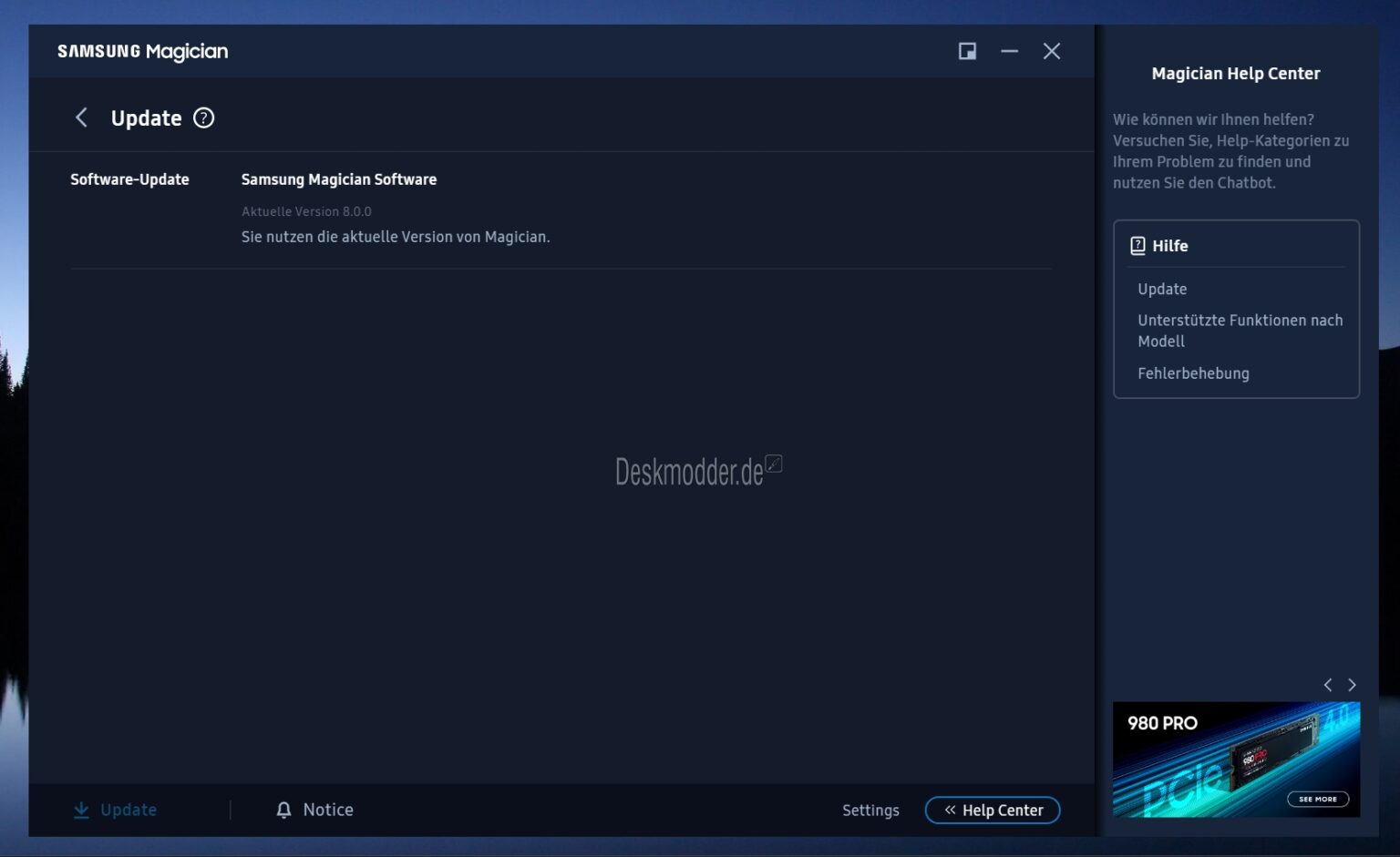 Samsung Magician 8.0.0 mit neuen Funktionen und GDPR-Abfrage - Deskmodder.de