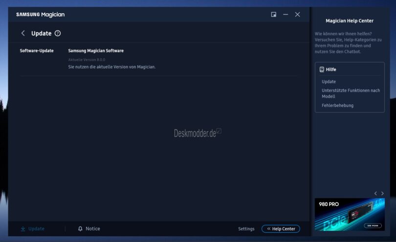 Samsung Magician 8.0.0 mit neuen Funktionen und GDPR-Abfrage ...