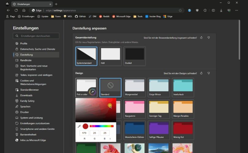 Microsoft Edge erhält einen Color Picker für das Design [Update ...