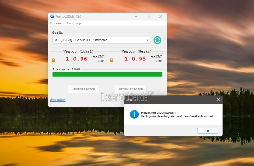 Ventoy 1.0.96 mit Korrekturen und auch die vtoyboot 1.0.30 - Deskmodder.de