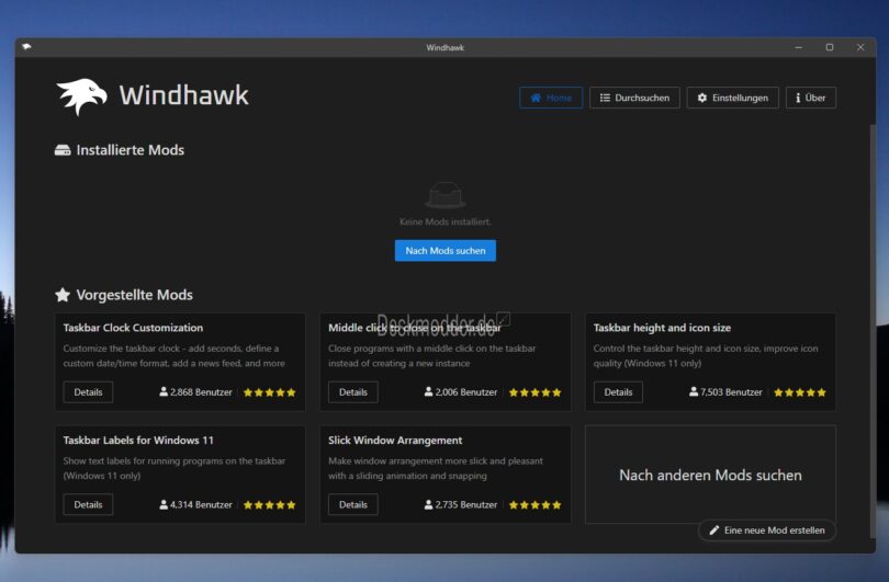 Windhawk 1.4 jetzt als finale (Stable) Version - Neu: Online und ...
