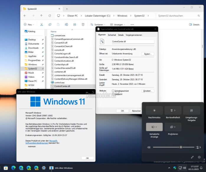Windows 11: Win32 + XAML wird in weiteren Komponenten eingeführt (controlcenter.dll) - Deskmodder.de