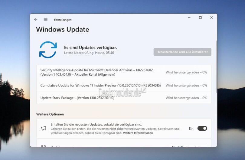 KB5034015 Windows 11 26010.1010 als kleines Update im Canary Kanal ...