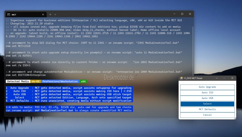 Universal MediaCreationTool (MediaCreationTool.bat) lädt jetzt auch die Windows 11 23H2 und ...